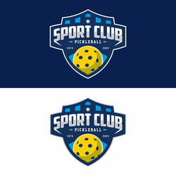 Pickleball logo sport badge Royalty Free Vector Image