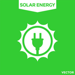 Solar energy sun and electric plug logo Royalty Free Vector