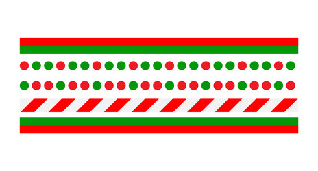 Christmas border line set isolated on white Vector Image