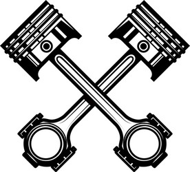 Crossed motorcycle pistons design element Vector Image