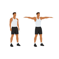 Man doing double arm side or lateral raises Vector Image