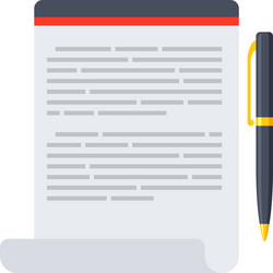 Red pen and notepad icon Royalty Free Vector Image