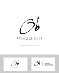 O b ob initial logo signature handwriting Vector Image