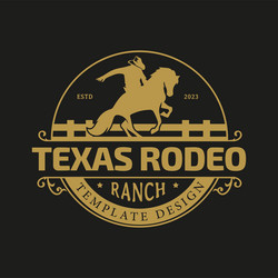 Retro rodeo logo with equestrian silhouette wild Vector Image