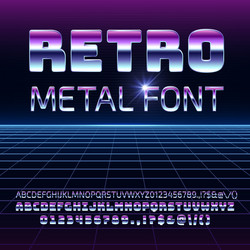 Retro space font vintage cosmic alphabet Vector Image