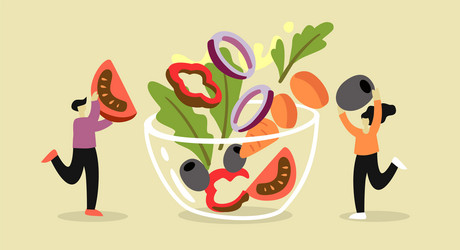 Fresh green salad Royalty Free Vector Image - VectorStock