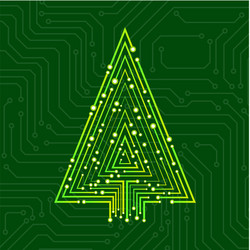 Abstract technology christmas tree circuit board Vector Image