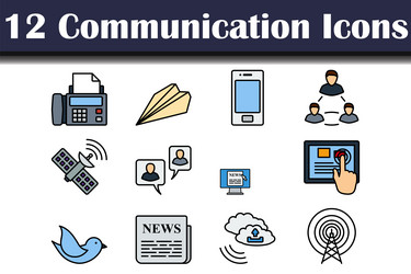 Communication icon set Royalty Free Vector Image