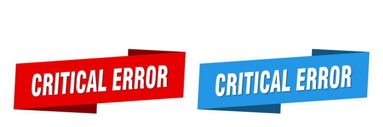 Critical error sticker error square sign Vector Image