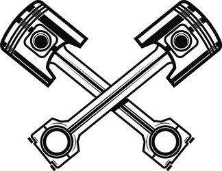 Crossed motorcycle pistons design element Vector Image