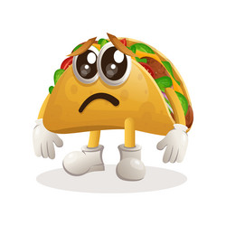 Cute burrito mascot with sad expression Royalty Free Vector