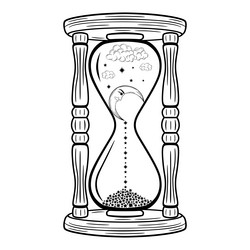 Hand drawn mystical hourglass with diamond Vector Image