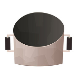 Steel saucepan in cartoon style on white Vector Image