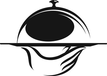 Hand holding a tray menu service logo Royalty Free Vector