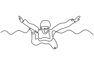 Continuous one single line of sky cloud isolated Vector Image