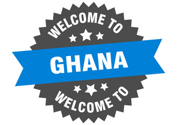 Welcome to ghana stamp round sign Royalty Free Vector Image