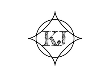 Initial monogram letter k j logo design template Vector Image