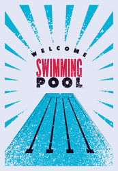 Swimming pool competition vintage grunge poster Vector Image