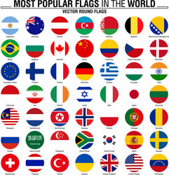 Collection triangle flags most popular world Vector Image