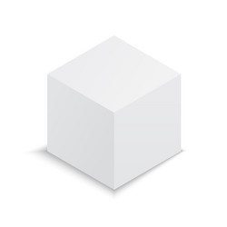 White cube cubic box 3d template front view Vector Image