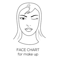 Woman face chart portrait female face with open Vector Image