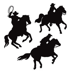 Cowboy Roping Silhouette Clip Art