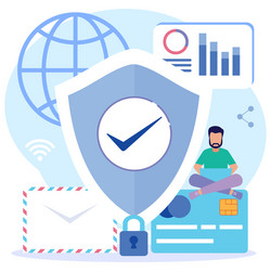 Graphic cartoon character data protection Vector Image