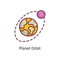 Planet orbit fill outline icon design illus Vector Image