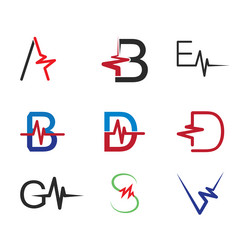 Pulse line initial letter Royalty Free Vector Image