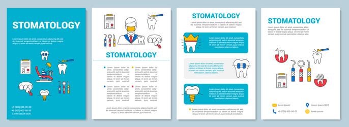 Dental clinic brochure template layout Royalty Free Vector