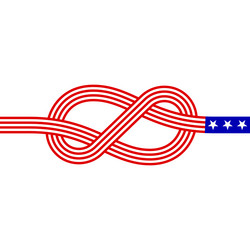 Usa flag knot line border Royalty Free Vector Image