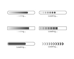 Collection loading bar status icon set of loaded Vector Image