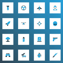 Army icons set with bomb bullet binoculars Vector Image