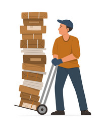 Delivery Man with Trolley Vector Images (over 880)
