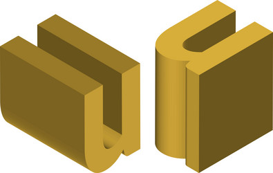 Isometric letter u template for creating logos Vector Image