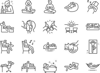 Relax colorful icon set Royalty Free Vector Image