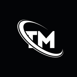 Tm t m letter logo design initial Royalty Free Vector Image
