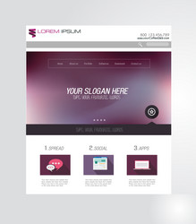 Gray website template Royalty Free Vector Image