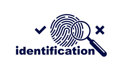 Finger print with magnifying glass simple logo Vector Image