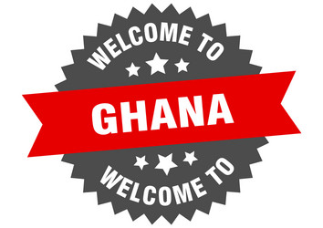 Welcome to ghana stamp ghana round sign Royalty Free Vector