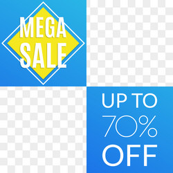 Mega sale banner social media post or web ads Vector Image