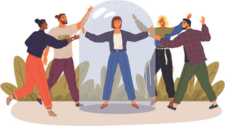 Protection of personal space from strangers Vector Image