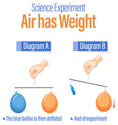 Balloon balance science experiment Royalty Free Vector Image