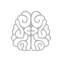 Brain logo icon on white background Royalty Free Vector