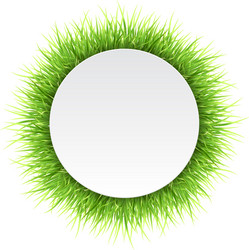 Circle with grass and leafs Royalty Free Vector Image