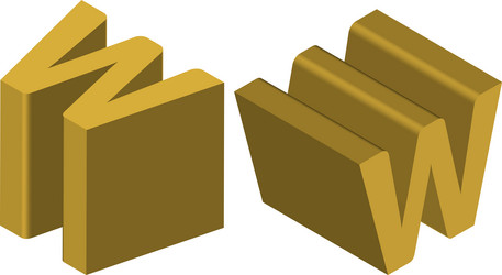 Isometric letter w template for creating logos Vector Image