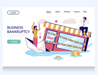 Business closure website landing page Royalty Free Vector