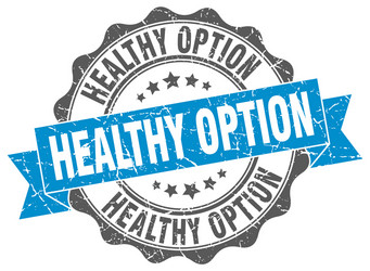 Healthy option stamp sign seal Royalty Free Vector Image