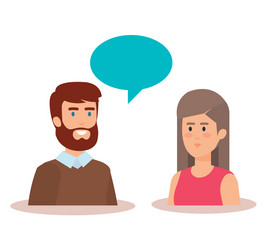 Woman and man talking Royalty Free Vector Image