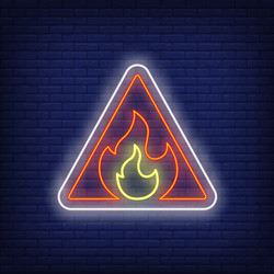 Radiation hazard neon sign Royalty Free Vector Image